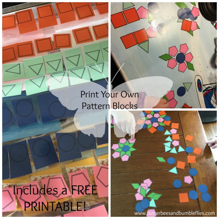 Printable Pattern Blocks – Butterbees and Bumbleflies